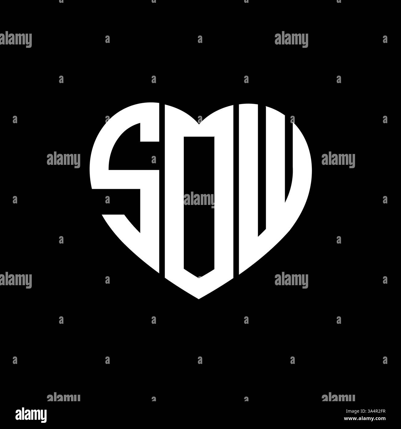 SOW Unique modern flat abstract geometric initials vector letter logo ...