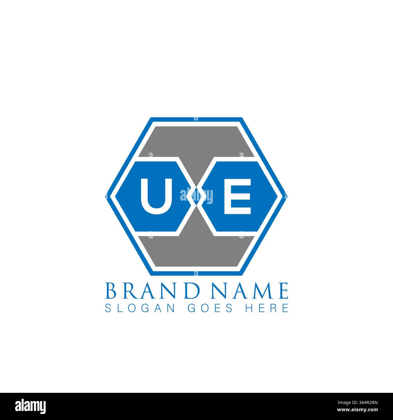 UE Unique modern flat abstract geometric initials vector letter logo ...