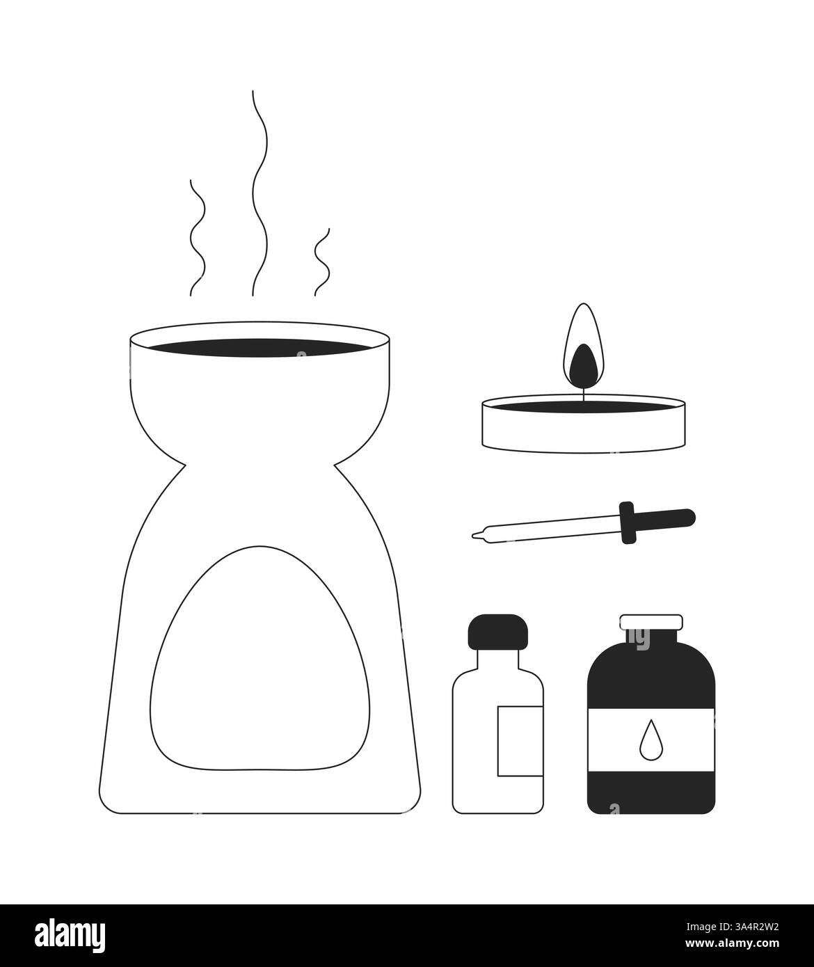 Aromatherapy essentials 2D line objects set Stock Vector Image & Art ...