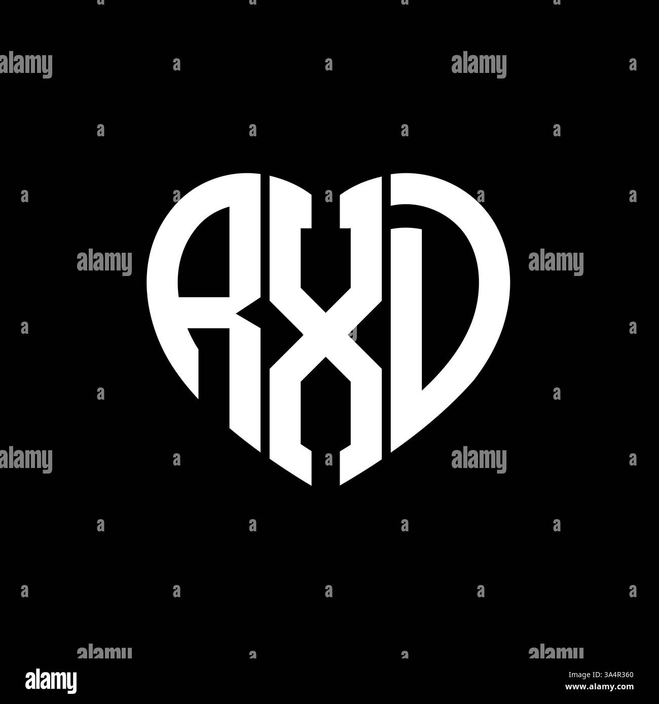 RXD Unique modern flat abstract geometric initials vector letter logo ...