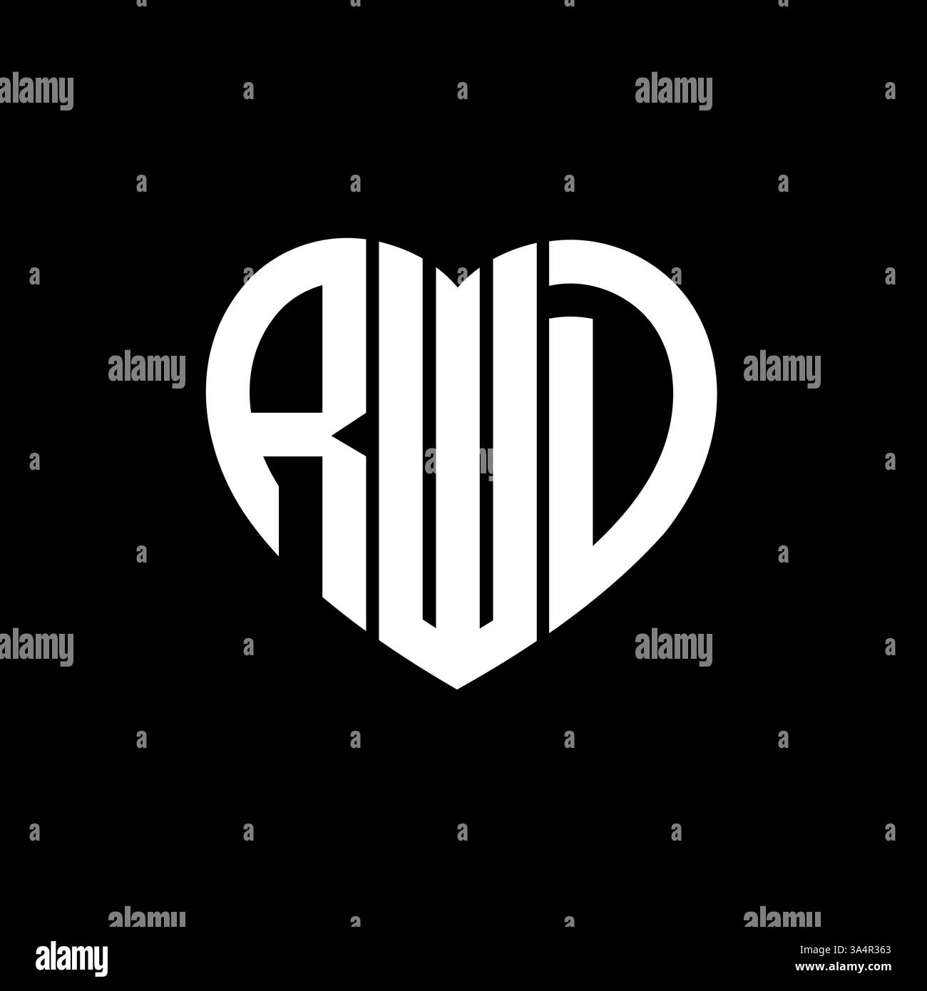 RWD Unique modern flat abstract geometric initials vector letter logo design. RWD monogram logo ...