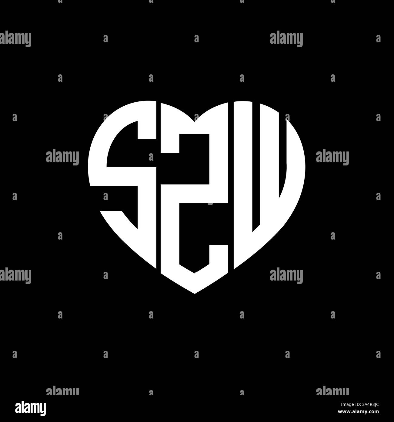SZW Unique modern flat abstract geometric initials vector letter logo ...
