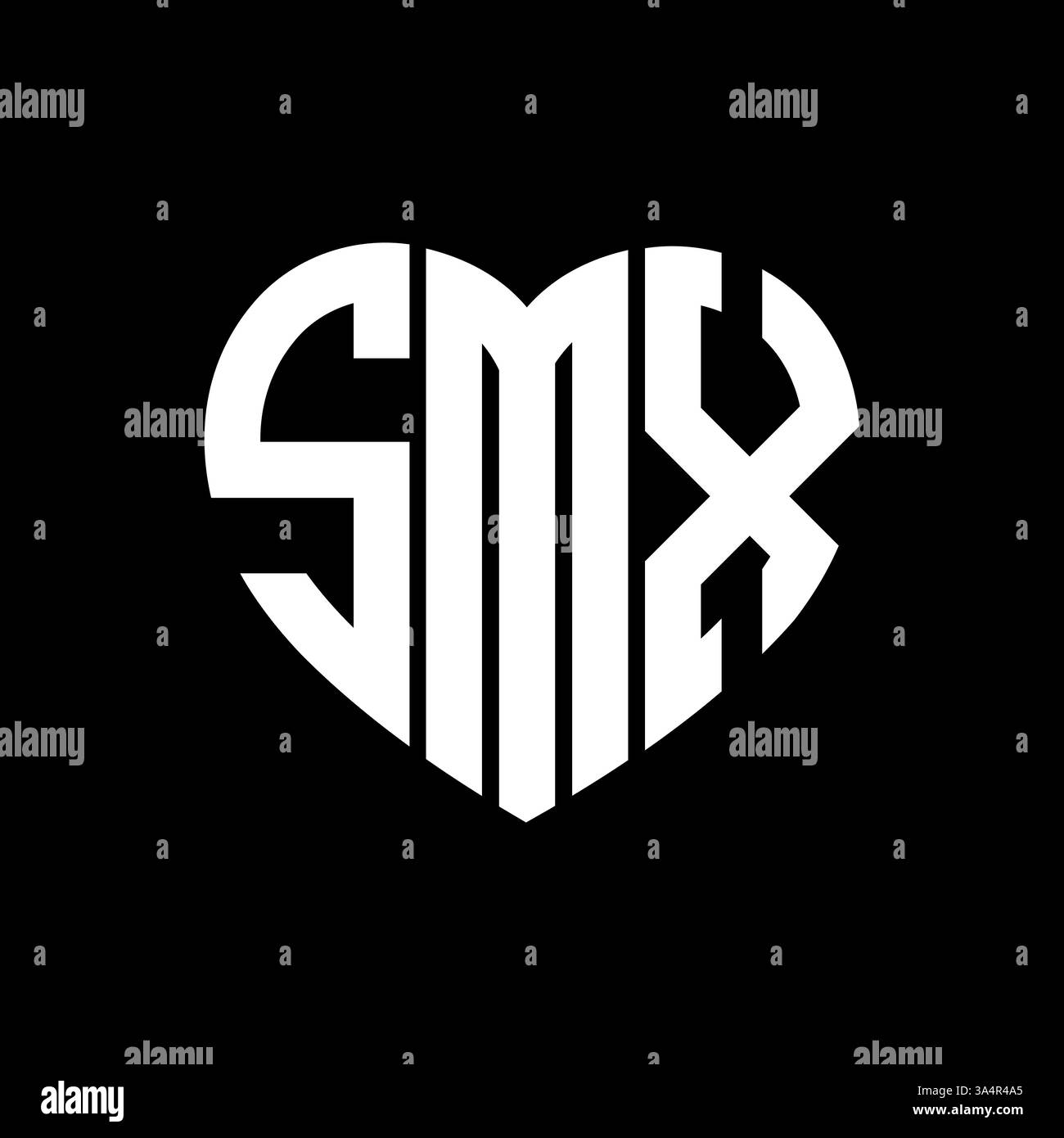 SMX Unique modern flat abstract geometric initials vector letter logo ...