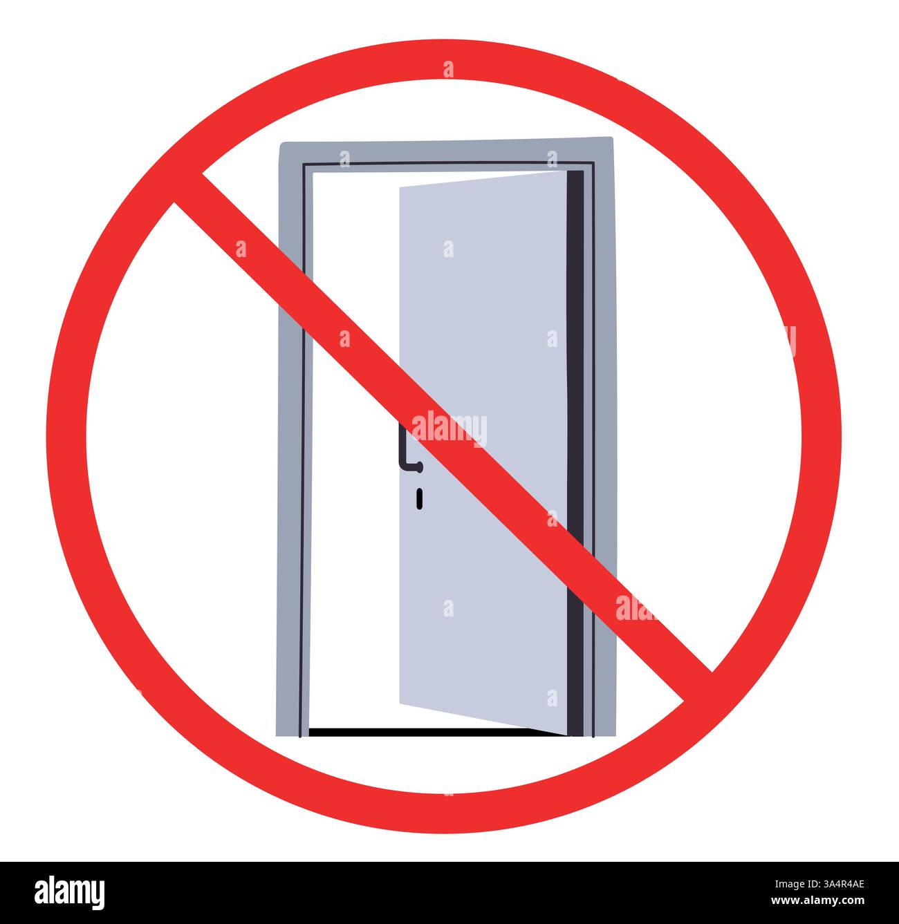 Close door sign. Entrance prohibition. Crossed circle stop icon ...