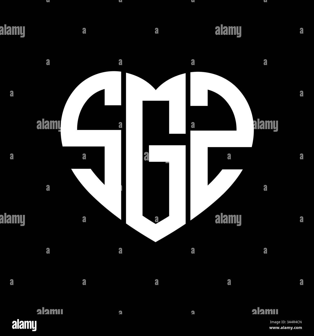 SGZ Unique modern flat abstract geometric initials vector letter logo ...