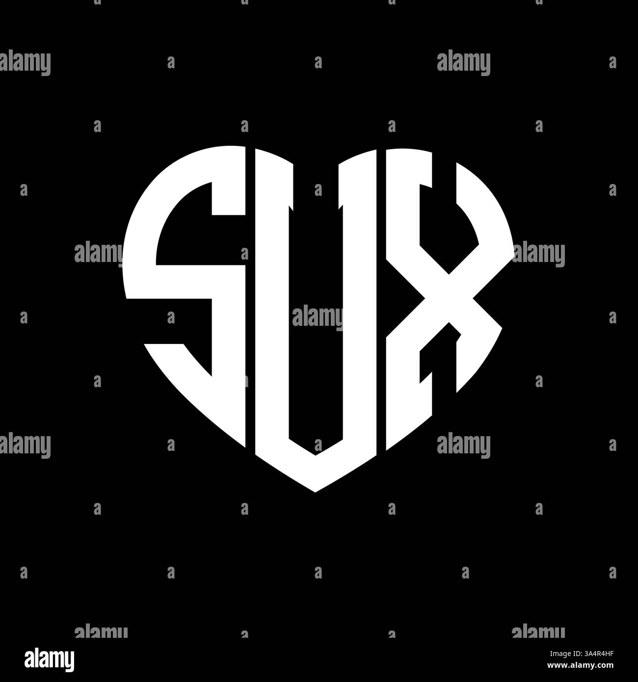 SUX Unique modern flat abstract geometric initials vector letter logo ...