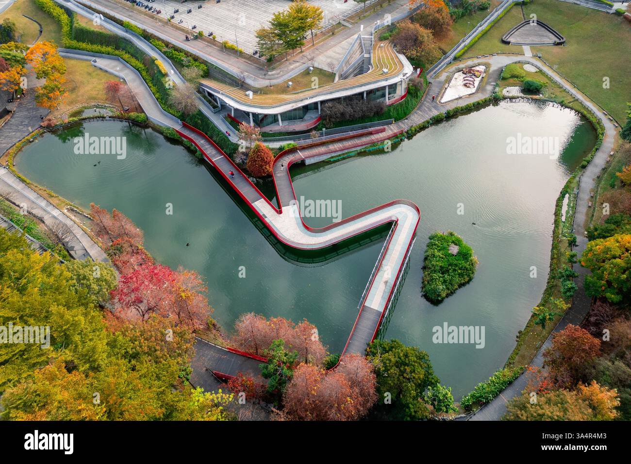 Aerial view of Maple Garden next to Taiwan Boulevard in Taichung ...