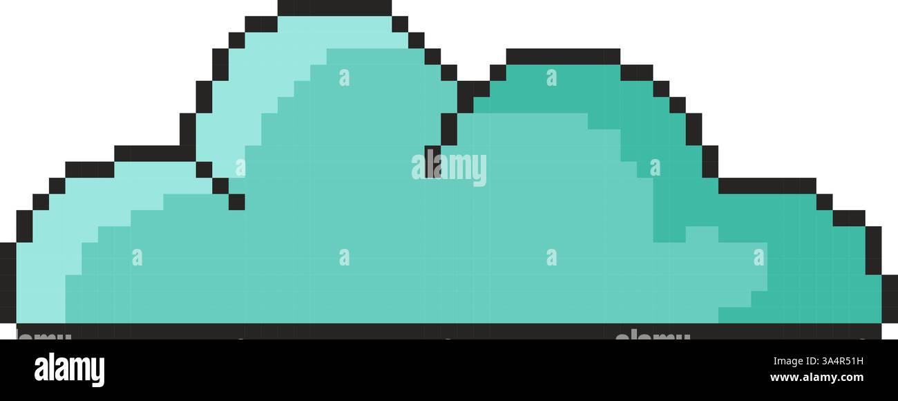 Pixel art cloud icon in 8 bit style. Retro 80s,90s video game graphics ...