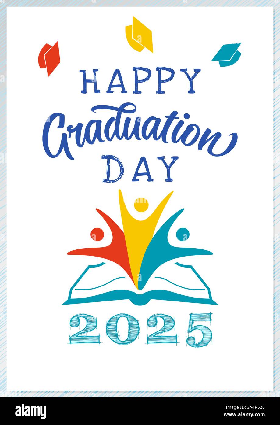 Happy Graduation Day 2025 school vertical banner. Decorative symbol of ...