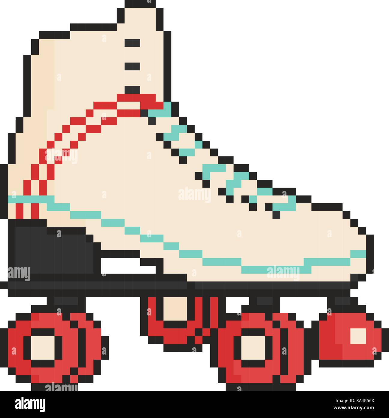 Pixel art roller skates icon in 8 bit style. Retro 80s,90s video game ...