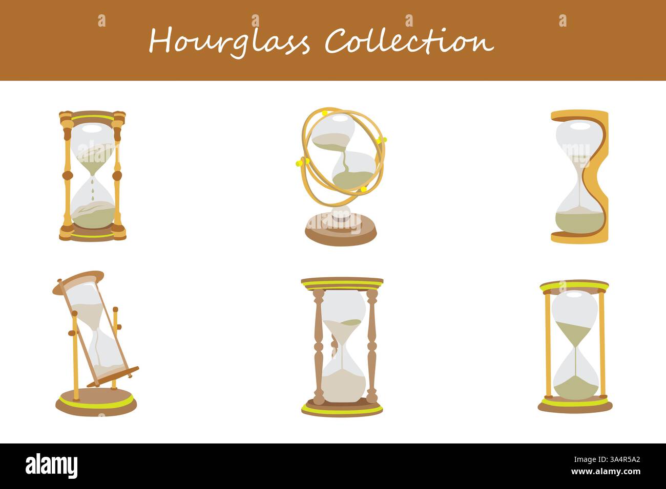 hourglass collection in different style. Vector illustration Stock ...
