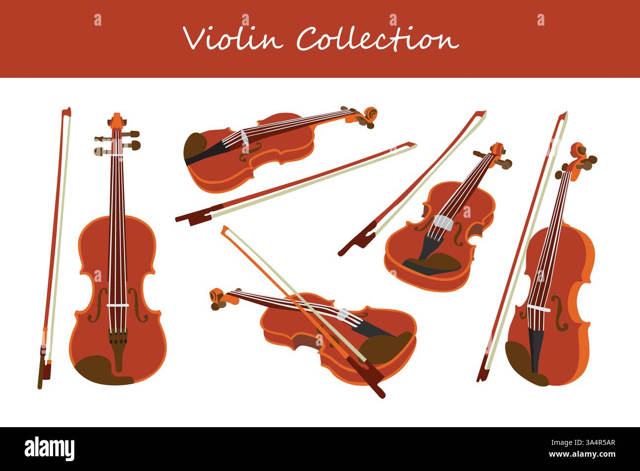 violin collection in different style. Vector illustration Stock Vector ...