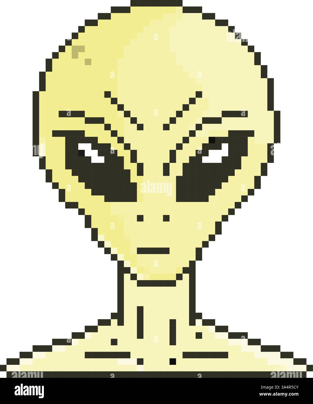 8 bit alien icon. Pixel art object. Old school vintage game graphics ...