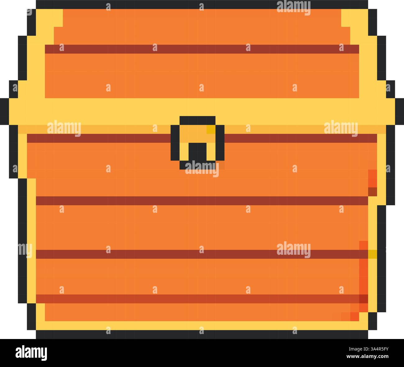 8 bit treasure chest icon. Pixel art object. Old school vintage game ...