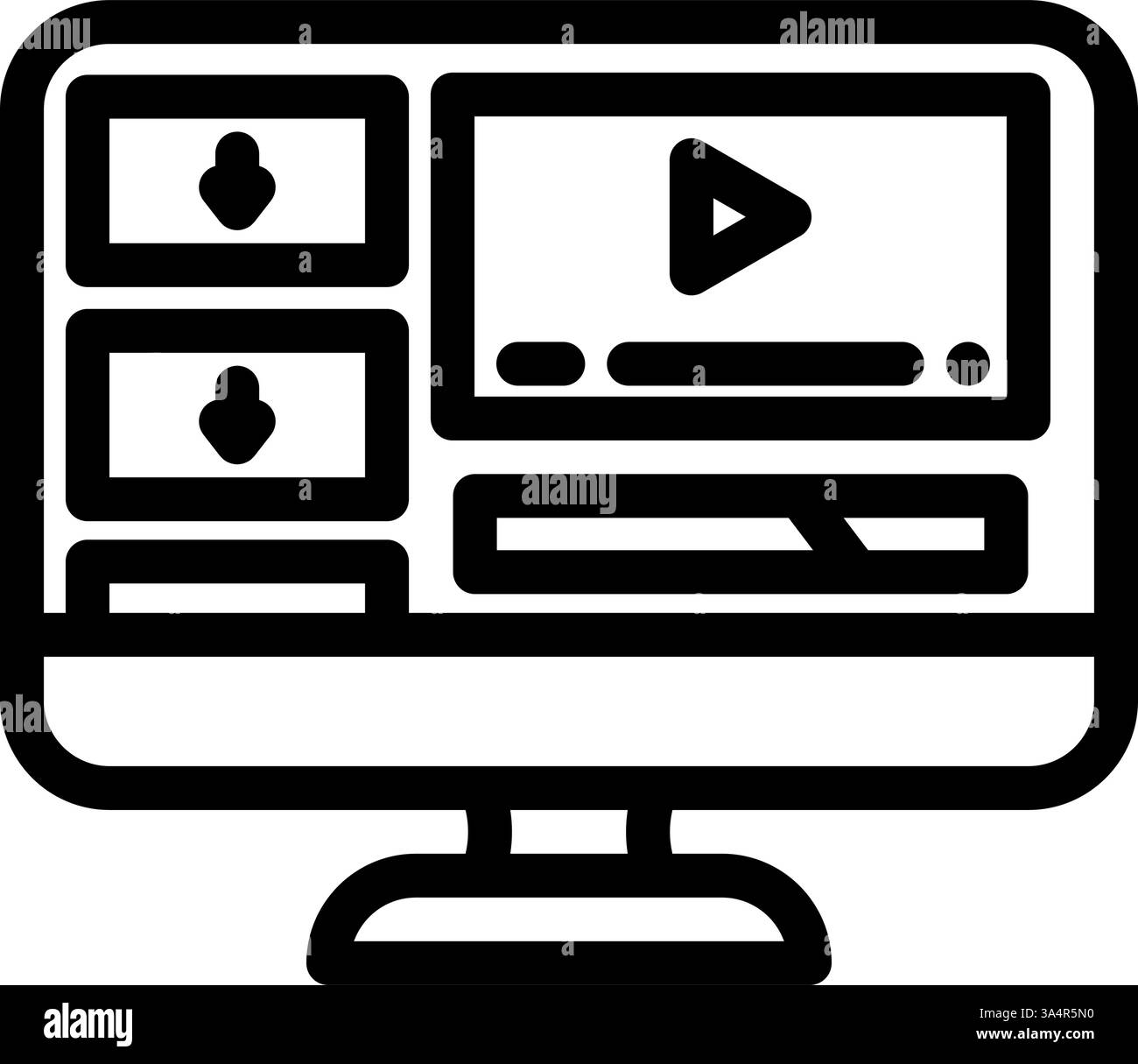 downloadable content education platform line icon vector illustration ...