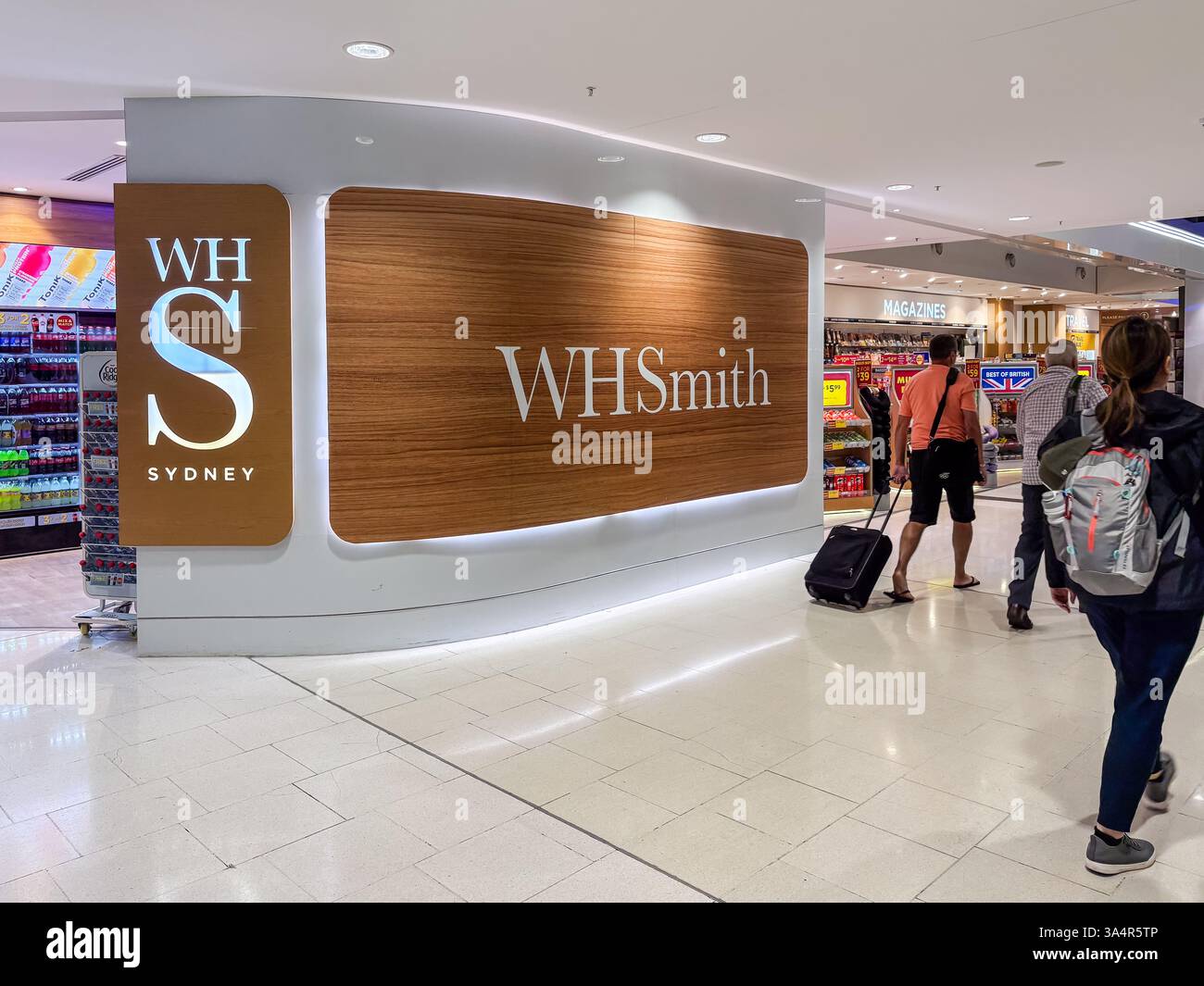 Entrance to WHSmith store at Sydney Kingsford Smith Airport, located in ...