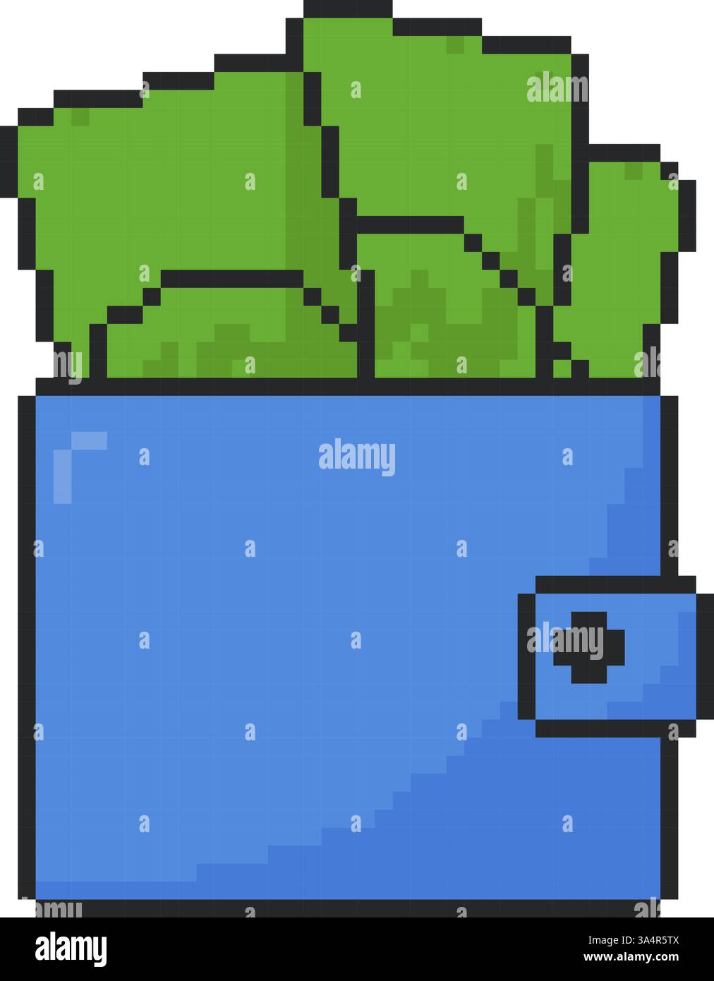 Money purse icon. Pixel art object in 8 bit style. Retro 80s,90s video ...