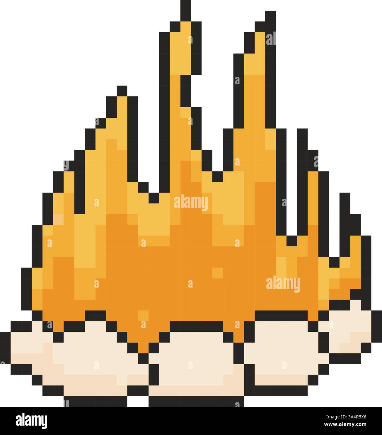 8 bit bonfire icon. Pixel art object. Old school vintage game graphics ...