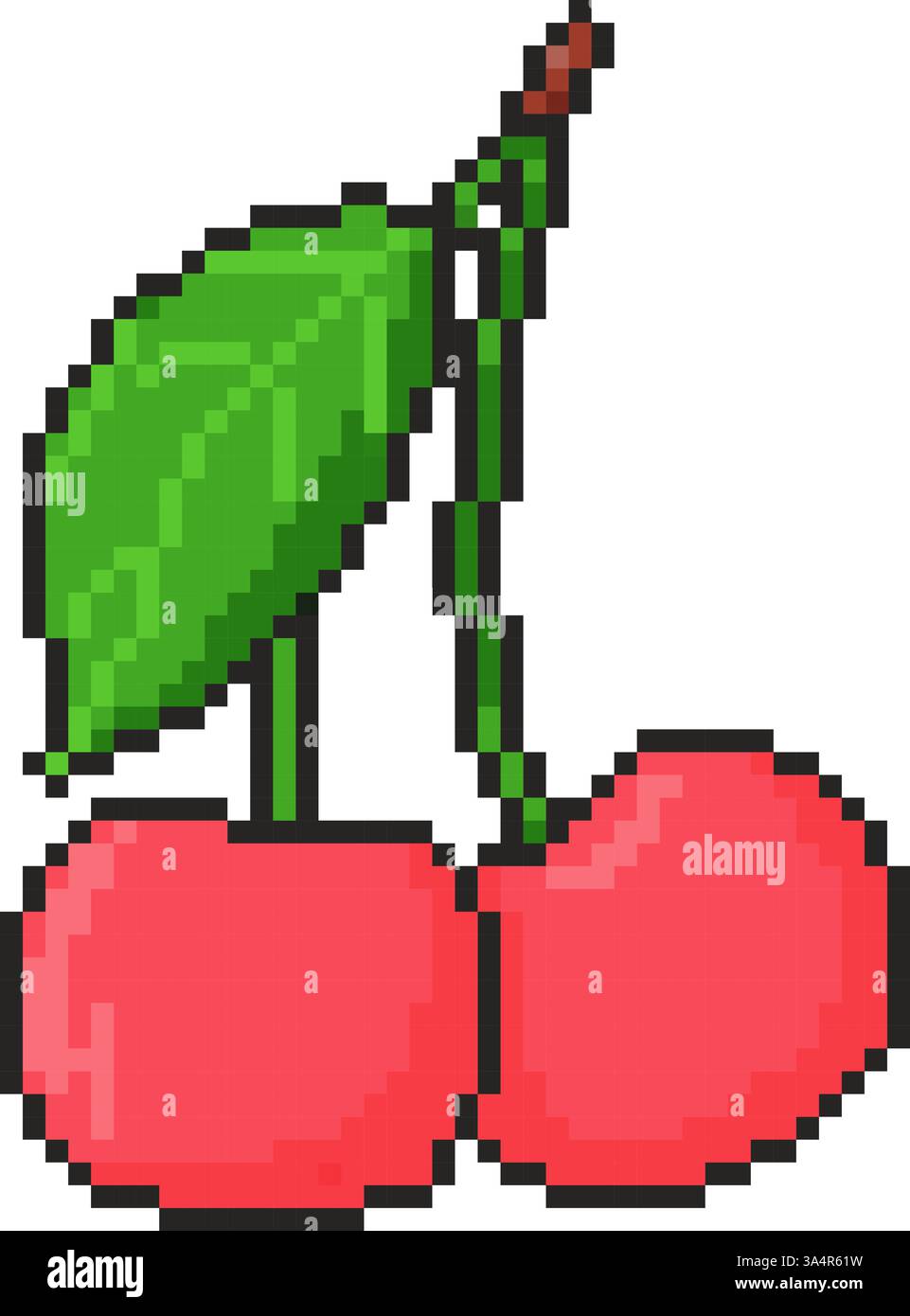 8 bit cherry icon. Pixel art object. Retro 80s,90s video game graphics ...