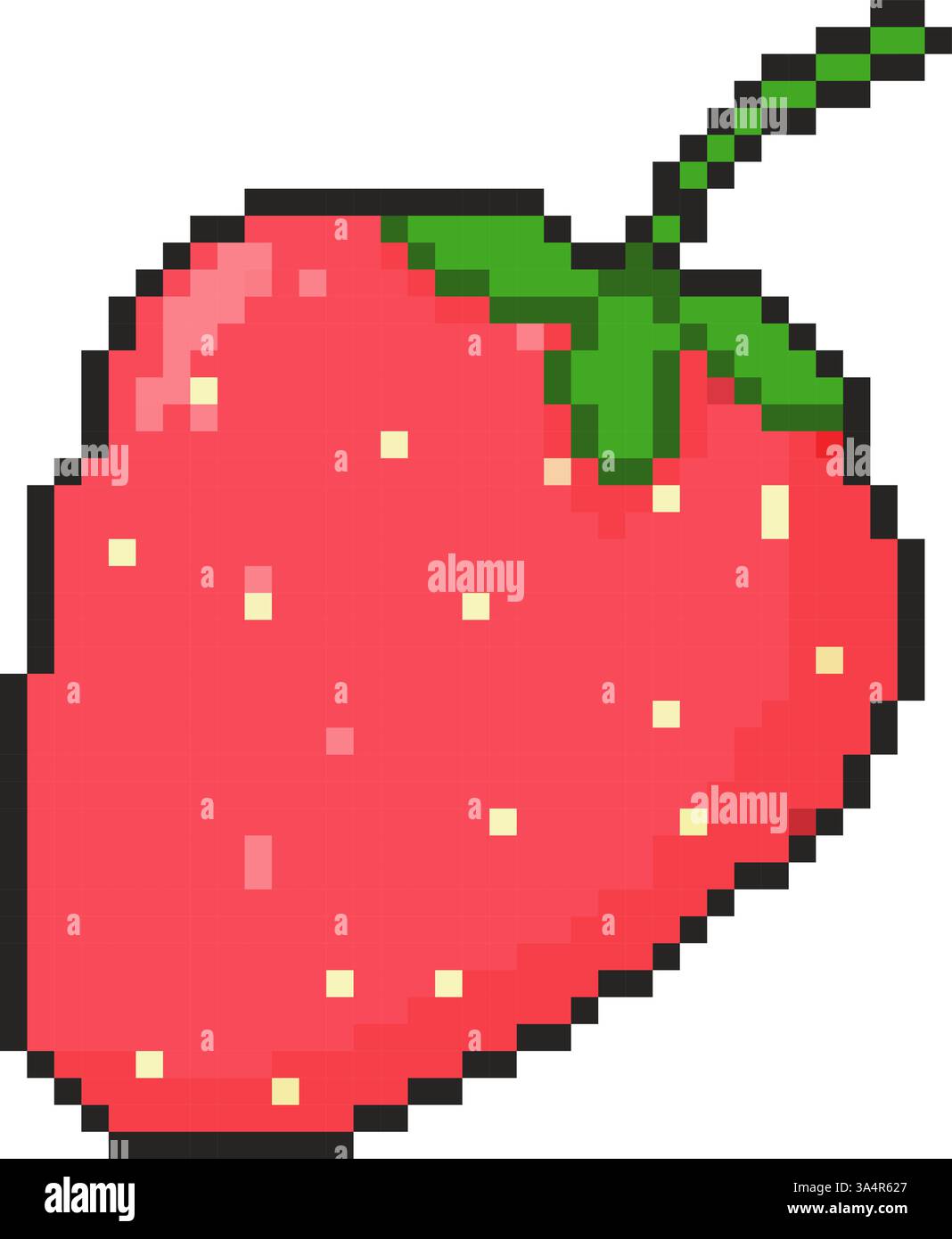 8 bit strawberry icon. Pixel art object. Old school vintage game ...