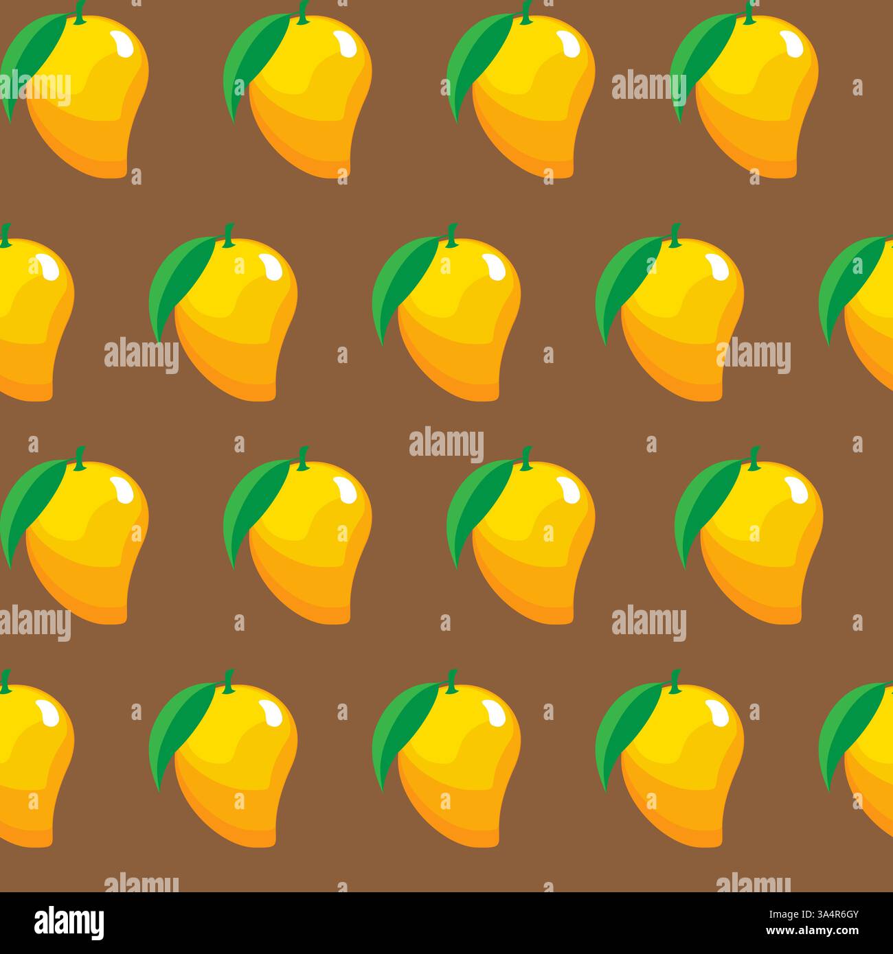 mango fruit contour abstract seamless pattern on brown background for ...