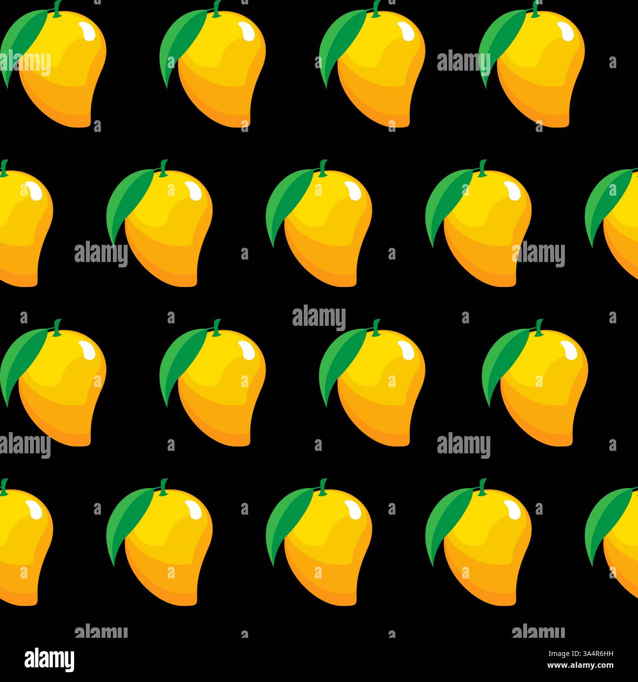 mango fruit contour abstract seamless pattern on black background for ...