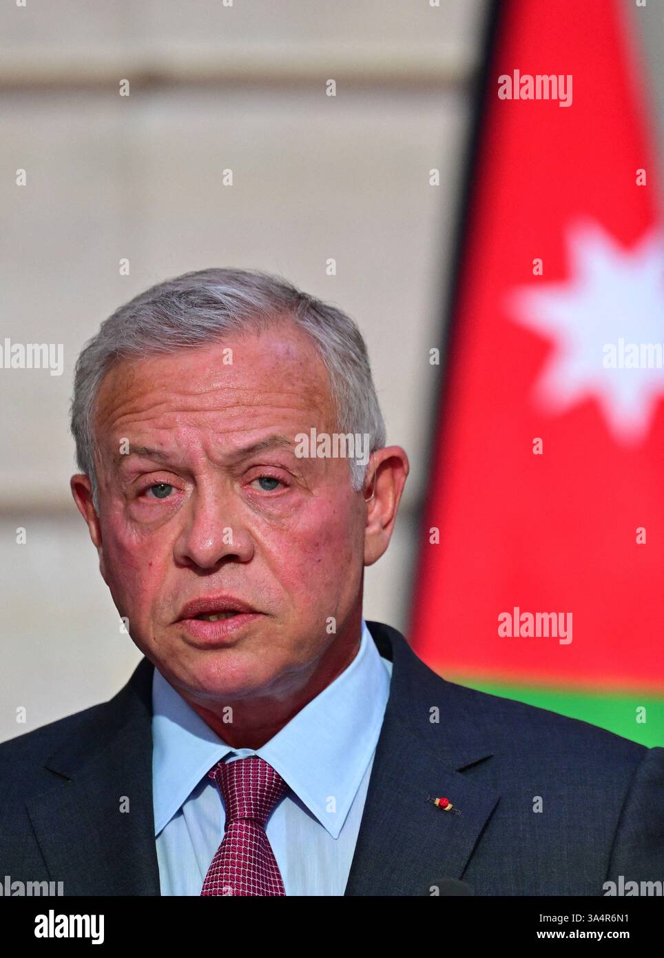 Paris, France. 19th Mar, 2025. King Abdullah II of Jordan during a ...