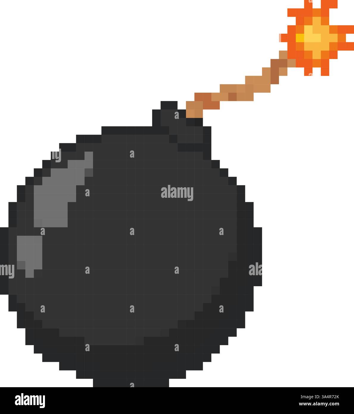 8 bit bomb icon. Pixel art object. Old school vintage game graphics ...