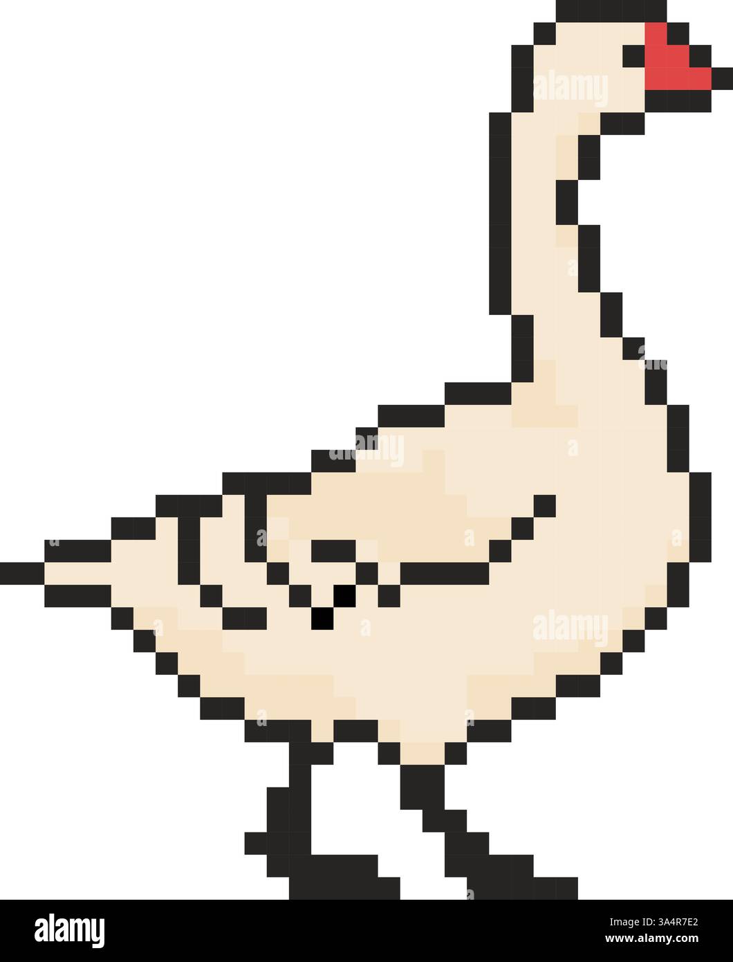 8 bit goose icon. Pixel art object. Old school vintage game graphic ...