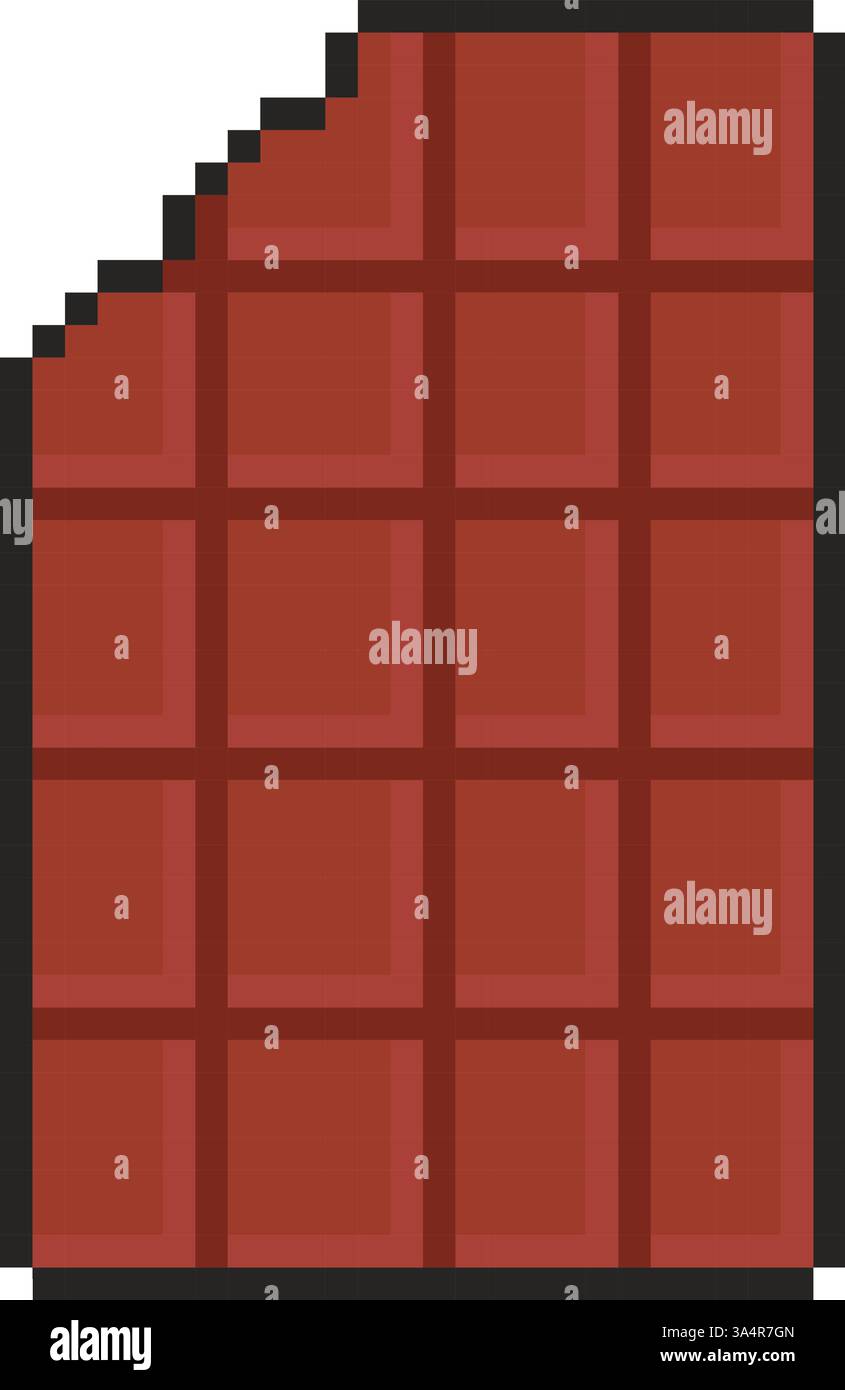 8 bit chocolate bar icon. Pixel art object. Retro 80s,90s video game ...