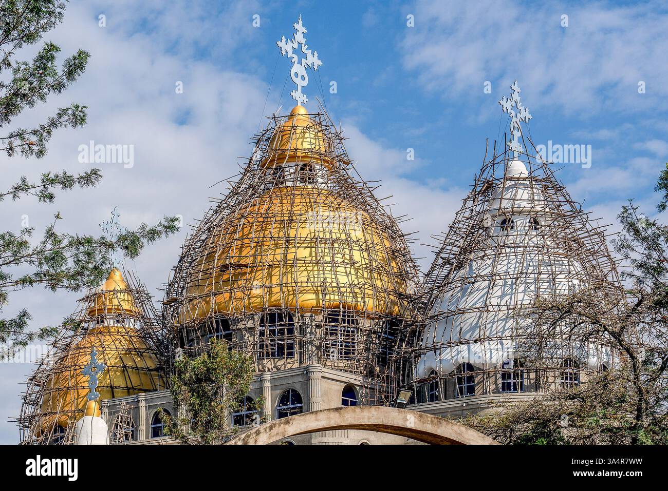 Ethiopia, city of Hawassa (Awassa) the church Debre Mitmak Medhanealem ...