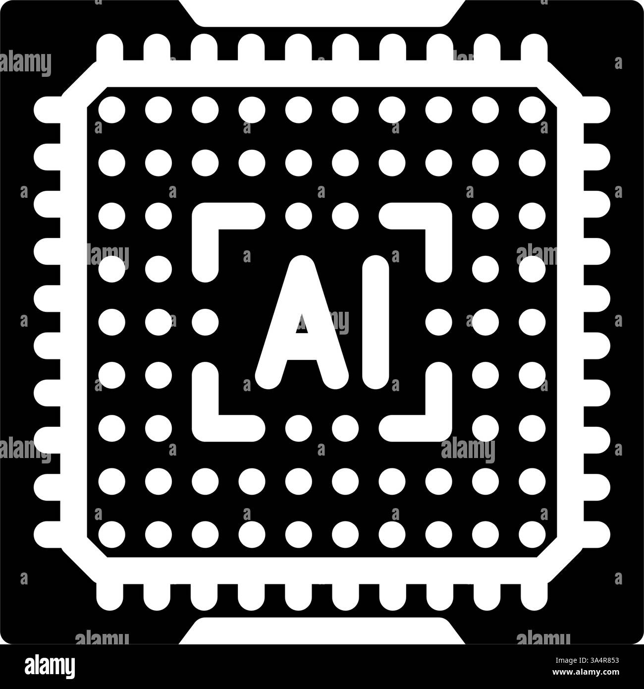 computer chip ai integration glyph icon vector illustration Stock ...