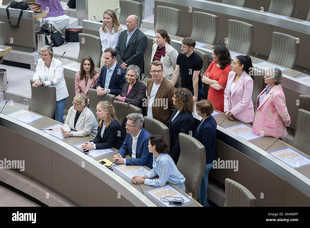 Brussels, Belgium. 19th Mar, 2025. Vooruit's fraction pictured during a ...