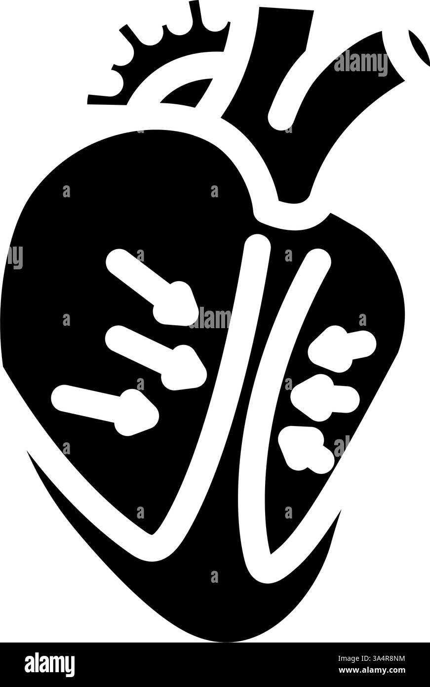 cardiomyopathy cardiology disease glyph icon vector illustration Stock ...