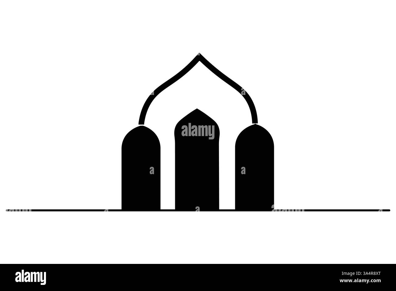 Islamic window icon Continuous one line drawing simple outline ...