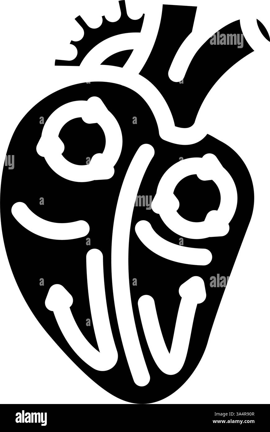 atrial fibrillation cardiology disease glyph icon vector illustration ...