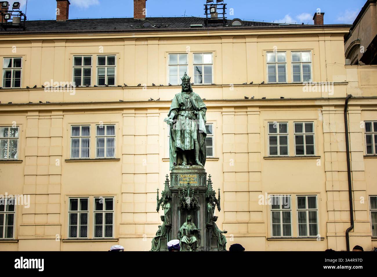 Charles IV Monument in Prague, a detailed bronze statue honoring the ...