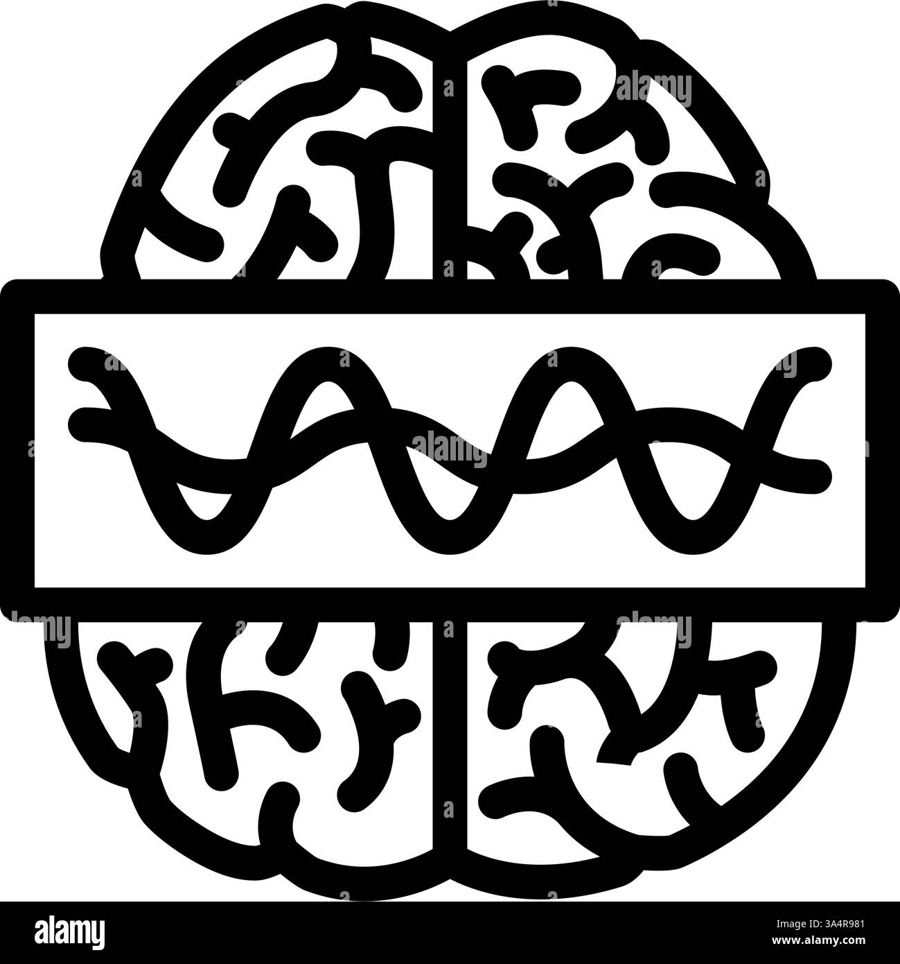 brain waves study line icon vector illustration Stock Vector Image ...