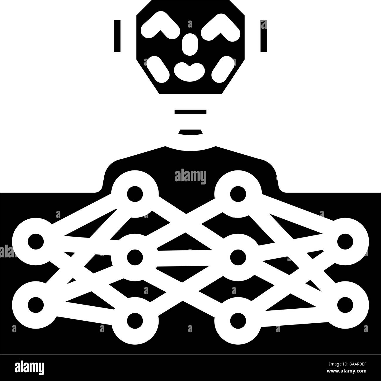 Neural Network Ai Integration Glyph Icon Vector Illustration Stock Vector Image And Art Alamy