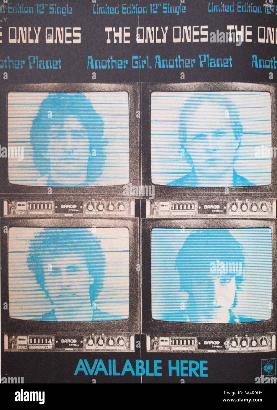 1970s Record Shop Advertising Poster for The Only Ones 'Another Girl ...