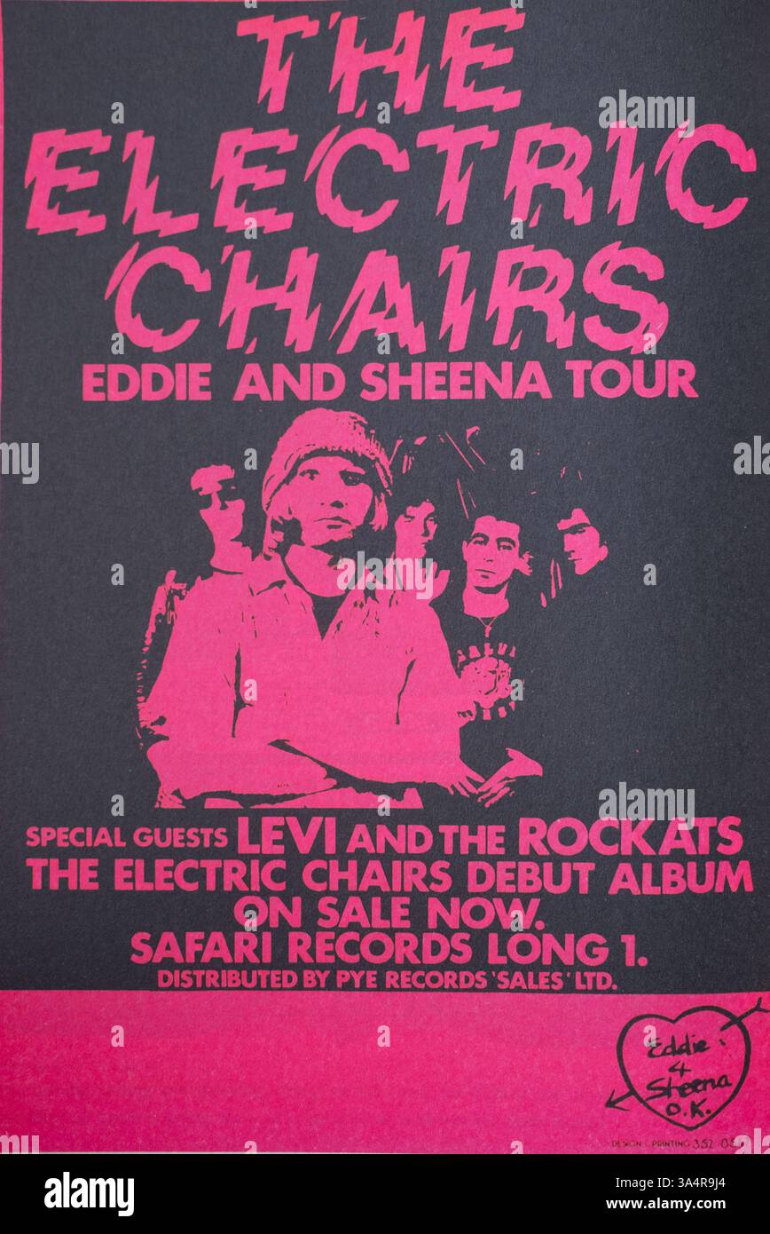 1970s Advertising Flyer for The Electric Chairs Band Stock Photo - Alamy