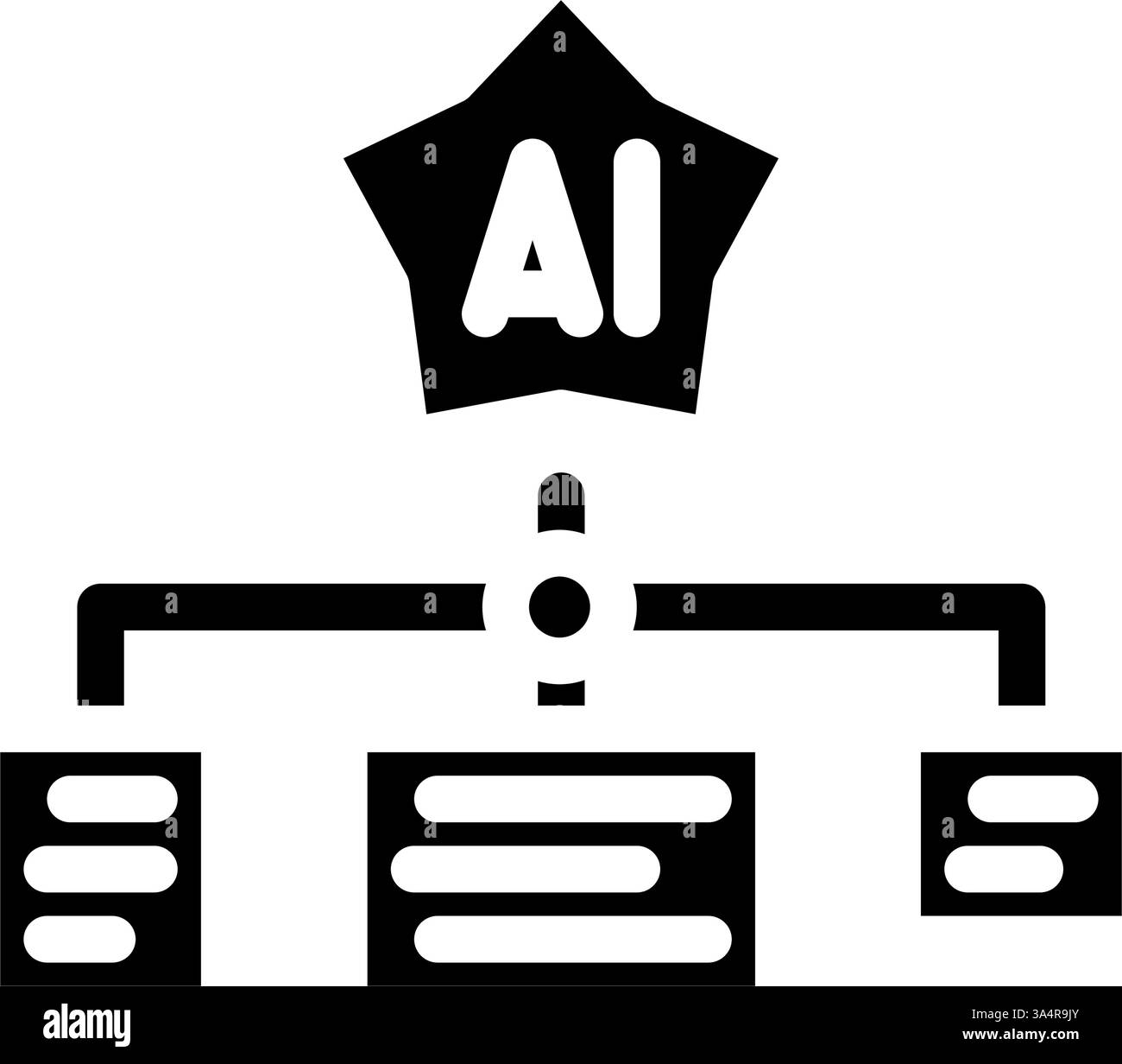 personalized recommendation star deep learning glyph icon vector ...