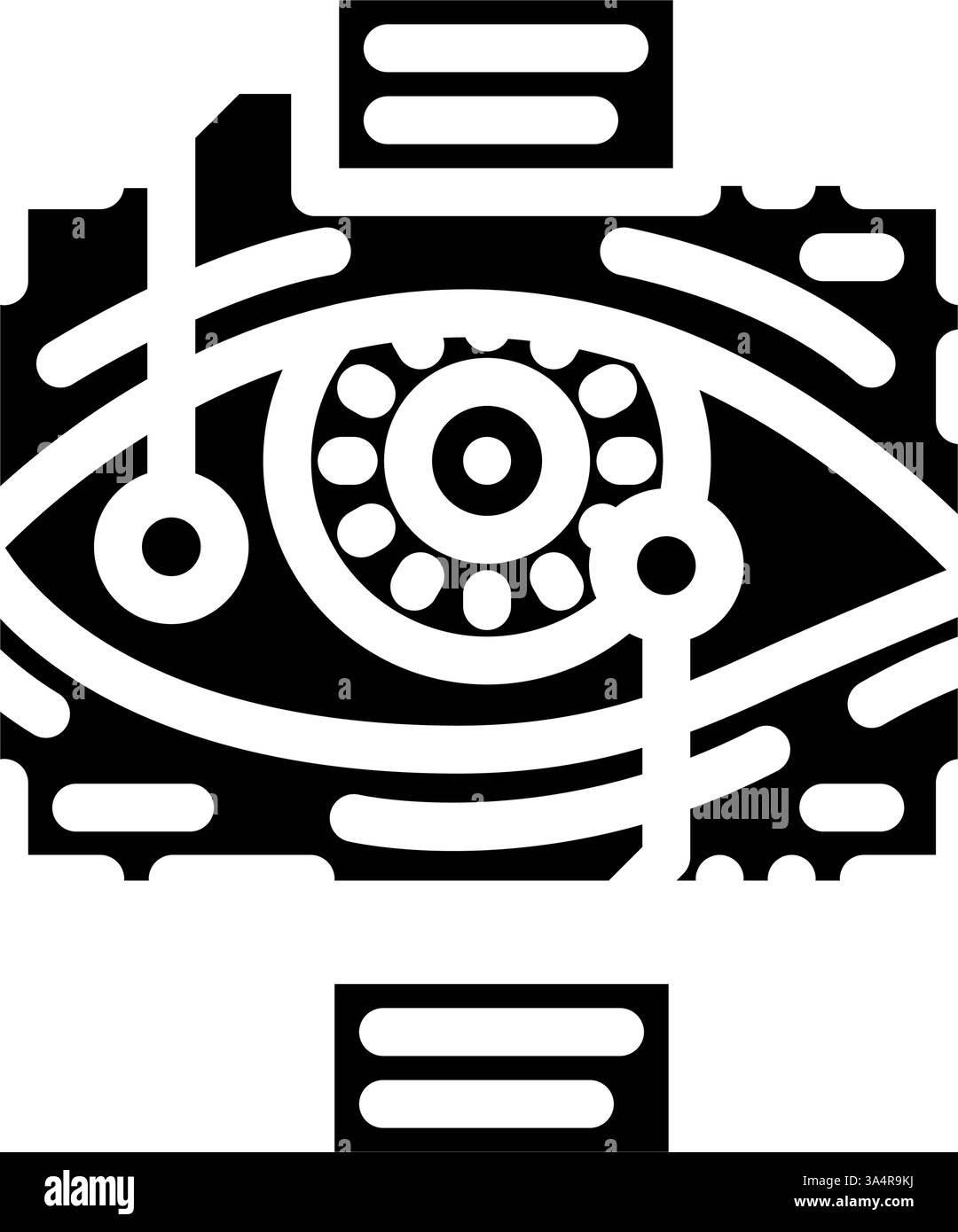 eye scanning deep learning glyph icon vector illustration Stock Vector ...