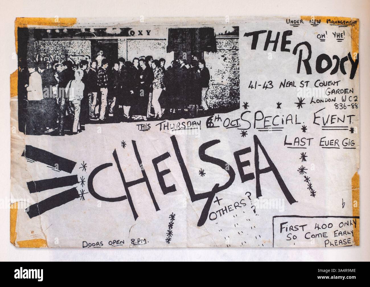 1970s Advert for the punk club The Roxy in Covent Garden London for the ...