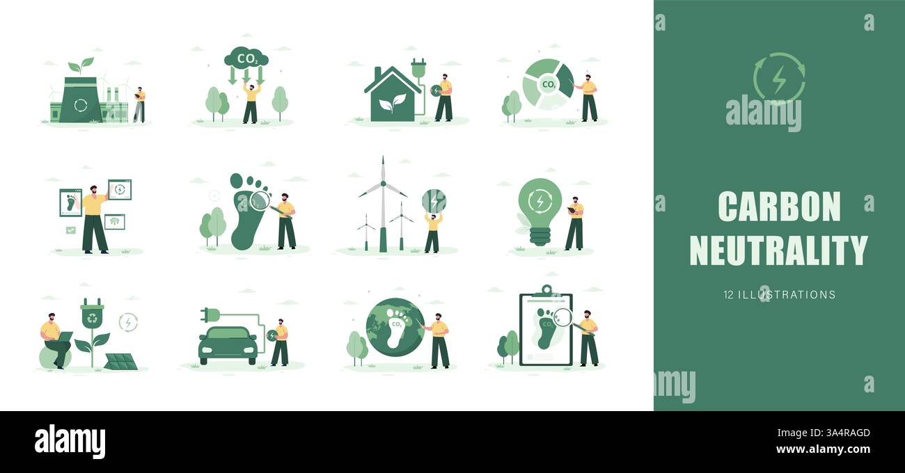 Carbon Neutrality. Energy efficiency in household and industry. Male ...