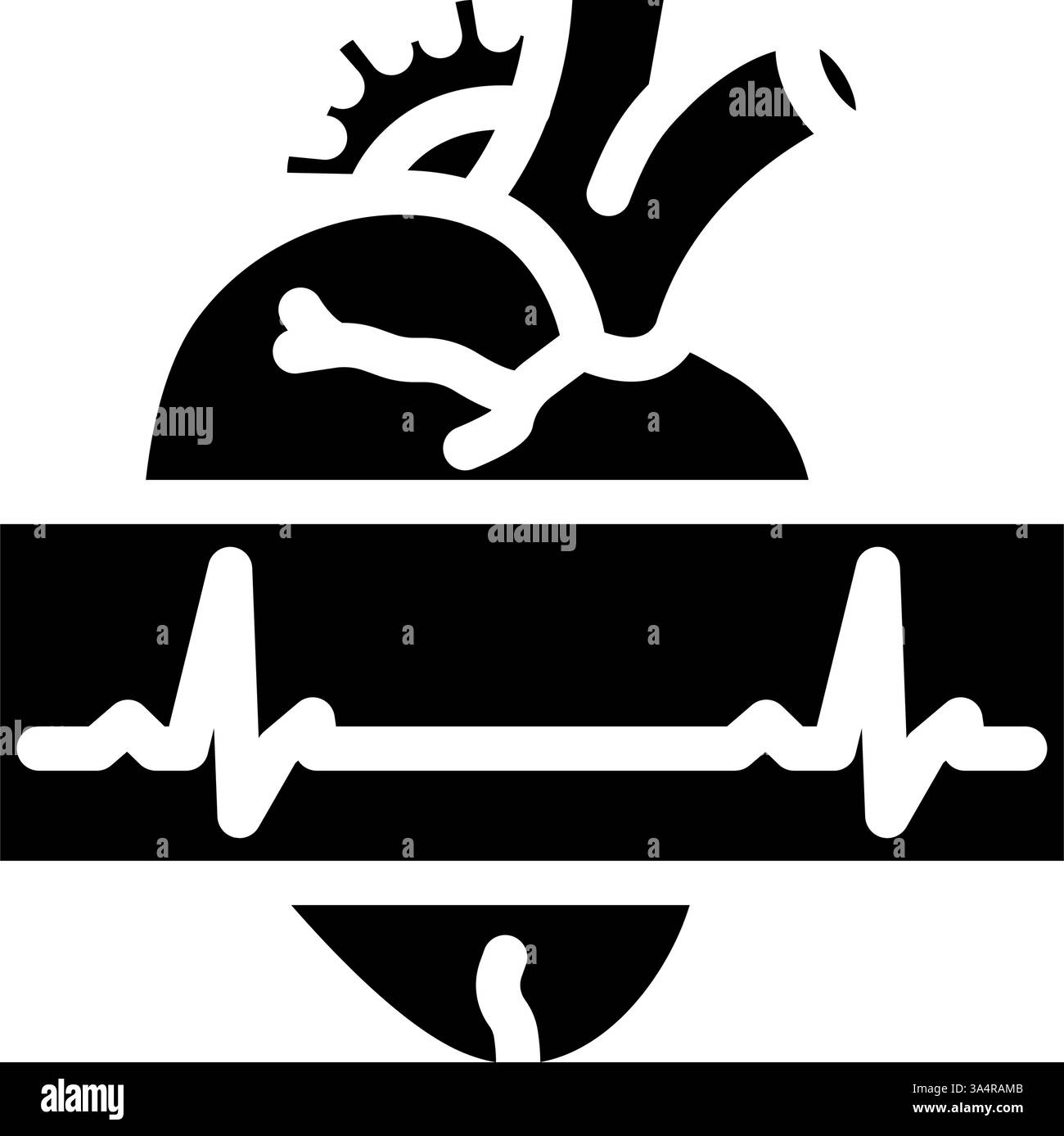 bradycardia cardiology disease glyph icon vector illustration Stock ...