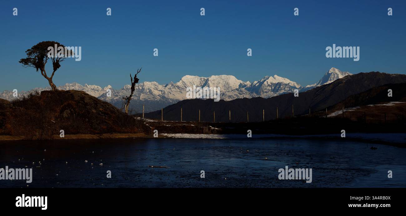 Beautiful white colour of Makalu range from Gupha village of Eastern ...