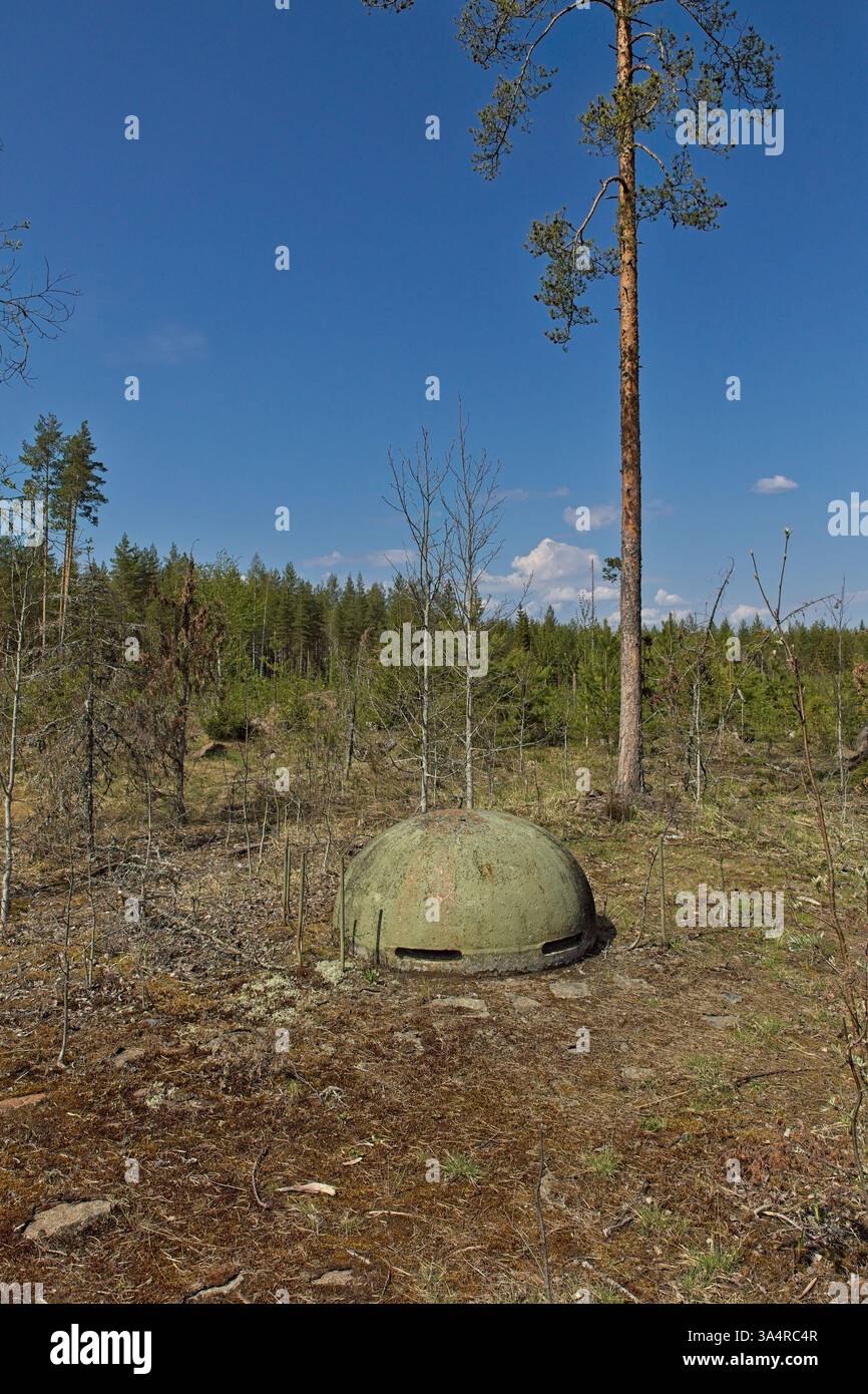 Finnish bunker B150 observation cupola at Salpa Line (Salpalinja) which ...