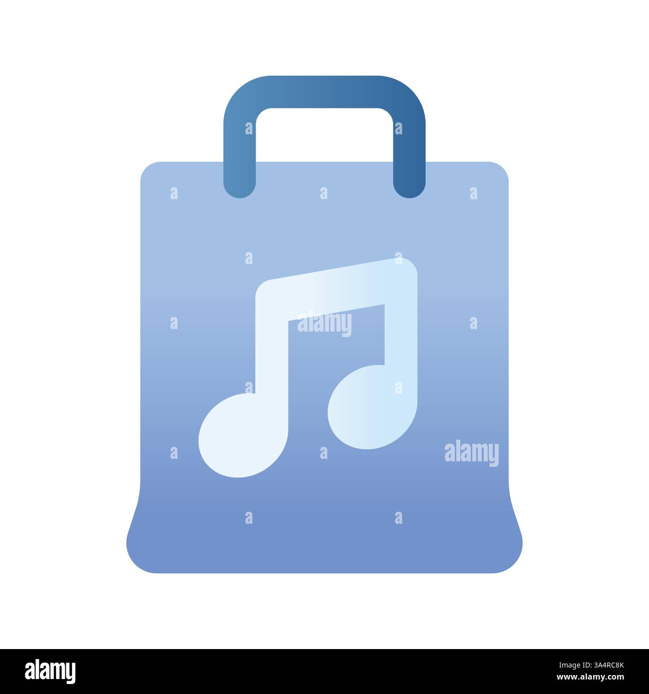 Music note on shopping bag denoting icon of music store, ready to use ...