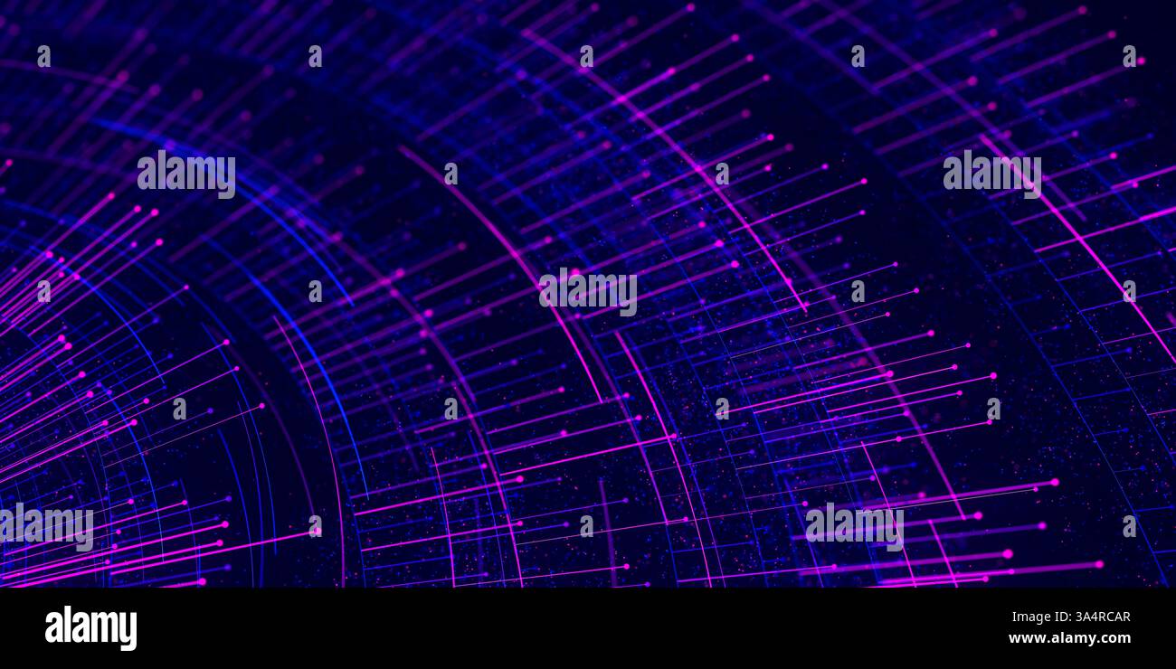Big Data complex round graph. Quantum computing universe. Cyber space ...